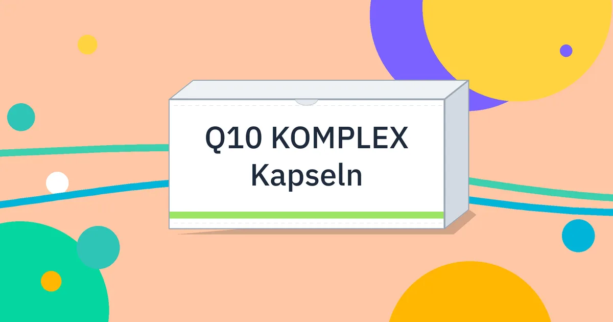 Symbolbild: Packung mit der Aufschrift Q10 KOMPLEX Kapseln (PZN 12512219) – Verfügbarkeit und Bezug in Apotheken in Frankfurt am Main