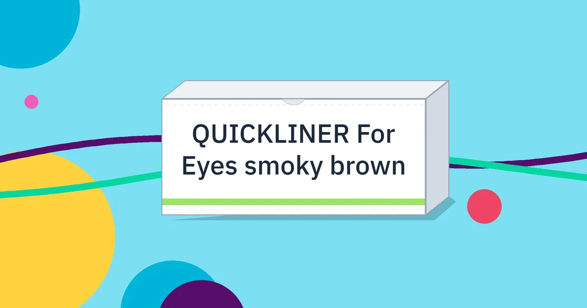 Symbolbild: Packung mit der Aufschrift QUICKLINER For Eyes smoky brown (PZN 18895730) – Verfügbarkeit und Bezug in Apotheken in Frankfurt am Main