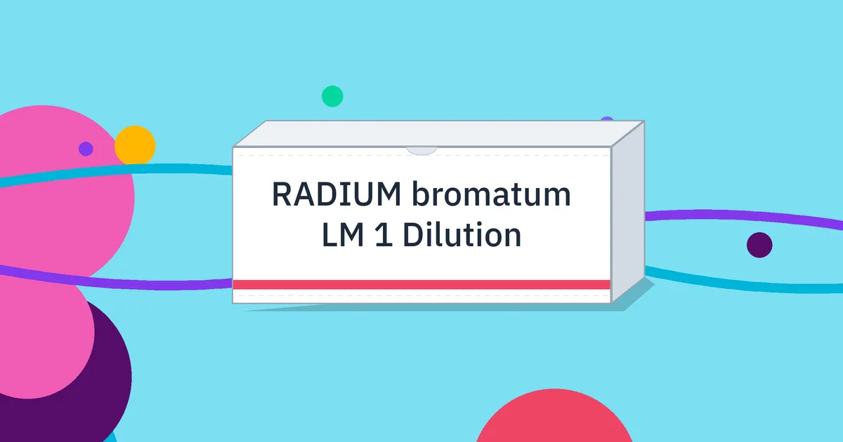 Symbolbild: Packung mit der Aufschrift RADIUM bromatum LM 1 Dilution (PZN 13045754) – Verfügbarkeit und Bezug in Apotheken in Frankfurt am Main