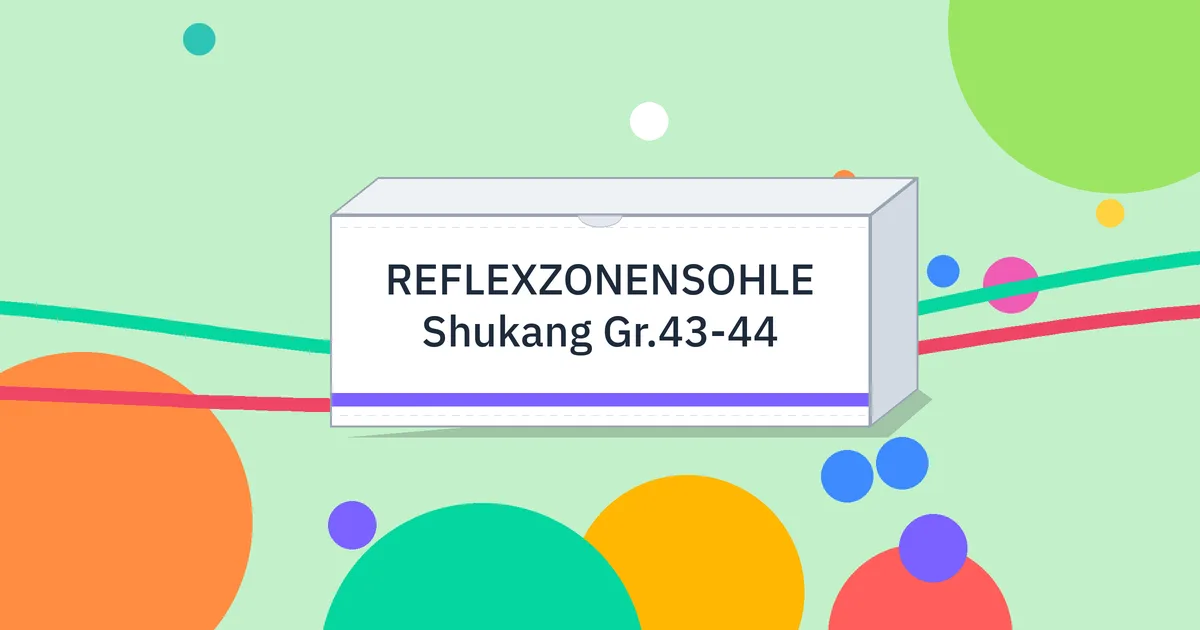 Symbolbild: Packung mit der Aufschrift REFLEXZONENSOHLE Shukang Gr.43-44 (PZN 12375975) – Verfügbarkeit und Bezug in Apotheken in Frankfurt am Main
