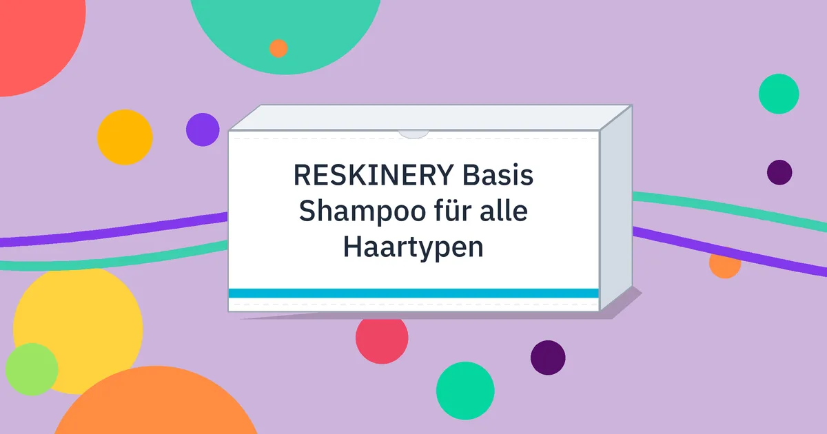 Symbolbild: Packung mit der Aufschrift RESKINERY Basis Shampoo für alle Haartypen (PZN 20099058) – Verfügbarkeit und Bezug in Apotheken in Frankfurt am Main