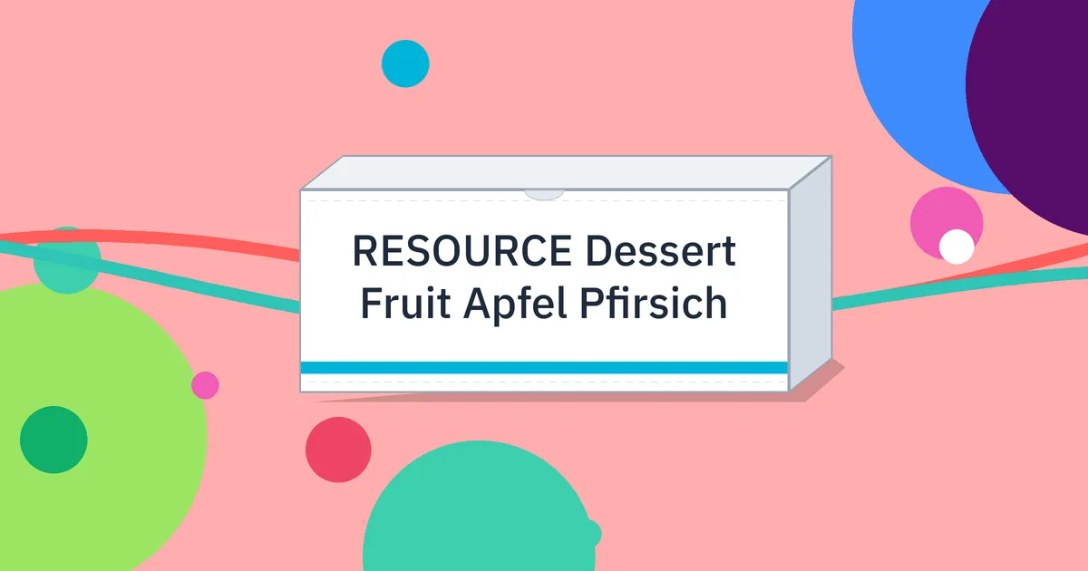 Symbolbild: Packung mit der Aufschrift RESOURCE Dessert Fruit Apfel Pfirsich (PZN 07554026) – Verfügbarkeit und Bezug in Apotheken in Frankfurt am Main