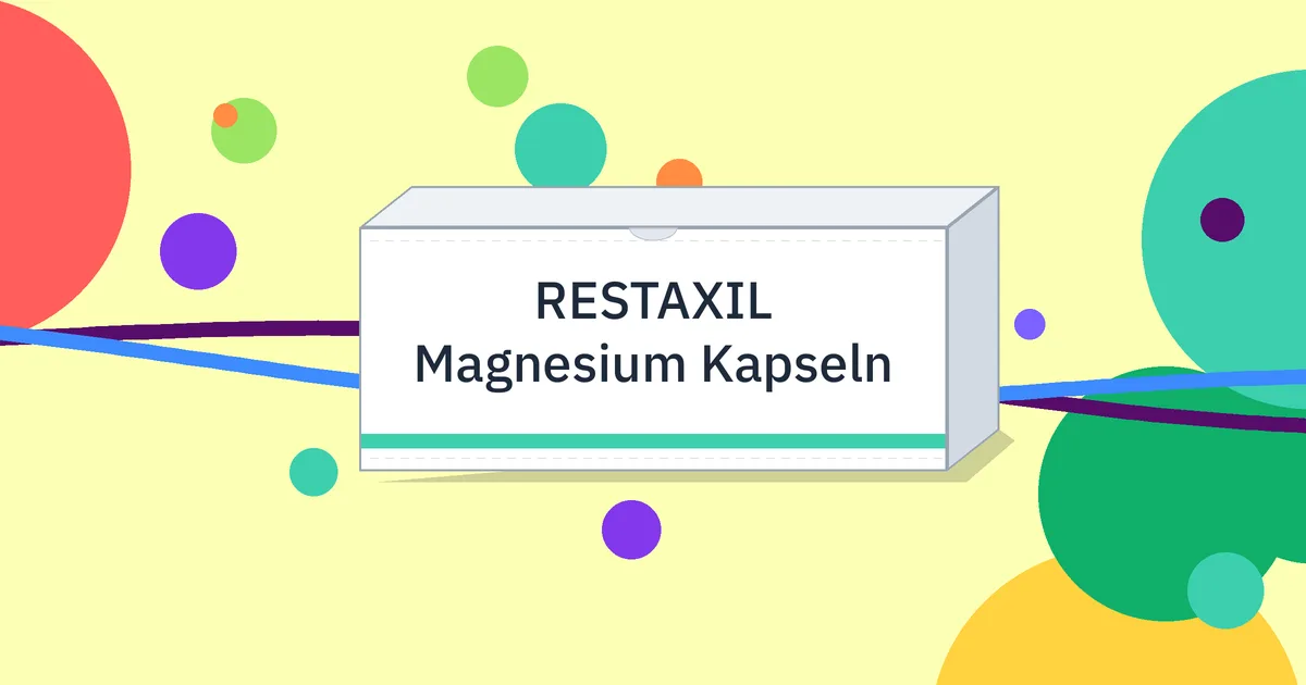 Symbolbild: Packung mit der Aufschrift RESTAXIL Magnesium Kapseln (PZN 19902277) – Verfügbarkeit und Bezug in Apotheken in Frankfurt am Main