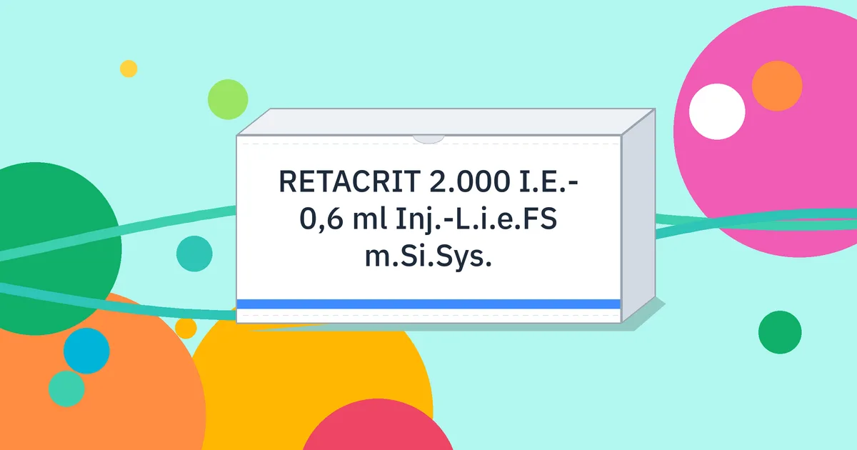 Symbolbild: Packung mit der Aufschrift RETACRIT 2.000 I.E.-0,6 ml Inj.-L.i.e.FS m.Si.Sys. (PZN 14136140) – Verfügbarkeit und Bezug in Apotheken in Frankfurt am Main