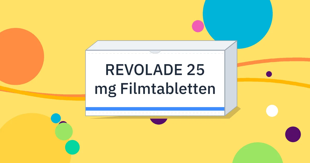 Symbolbild: Packung mit der Aufschrift REVOLADE 25 mg Filmtabletten (PZN 13913179) – Verfügbarkeit und Bezug in Apotheken in Frankfurt am Main