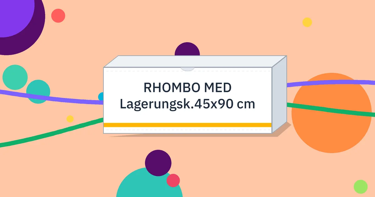 Symbolbild: Packung mit der Aufschrift RHOMBO MED Lagerungsk.45x90 cm (PZN 07446785) – Verfügbarkeit und Bezug in Apotheken in Frankfurt am Main