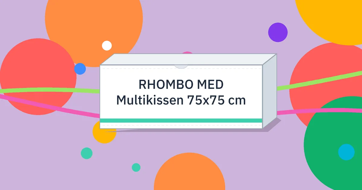 Symbolbild: Packung mit der Aufschrift RHOMBO MED Multikissen 75x75 cm (PZN 07738105) – Verfügbarkeit und Bezug in Apotheken in Frankfurt am Main