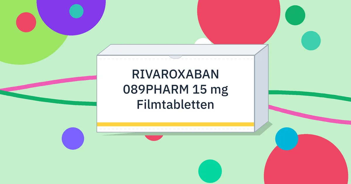 Symbolbild: Packung mit der Aufschrift RIVAROXABAN 089PHARM 15 mg Filmtabletten (PZN 18793082) – Verfügbarkeit und Bezug in Apotheken in Frankfurt am Main