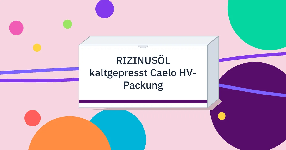 Symbolbild: Packung mit der Aufschrift RIZINUSÖL kaltgepresst Caelo HV-Packung (PZN 12727552) – Verfügbarkeit und Bezug in Apotheken in Frankfurt am Main