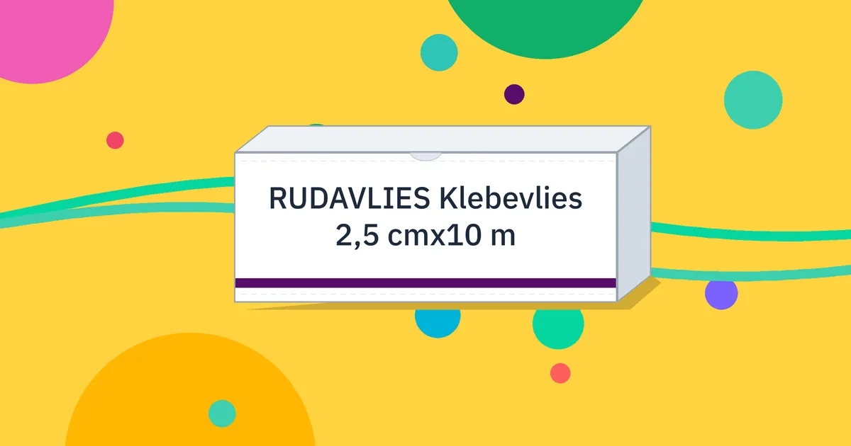 Symbolbild: Packung mit der Aufschrift RUDAVLIES Klebevlies 2,5 cmx10 m (PZN 04415293) – Verfügbarkeit und Bezug in Apotheken in Frankfurt am Main
