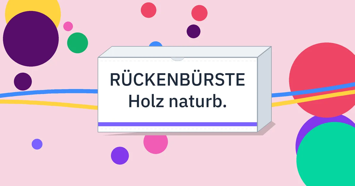 Symbolbild: Packung mit der Aufschrift RÜCKENBÜRSTE Holz naturb. (PZN 01727187) – Verfügbarkeit und Bezug in Apotheken in Frankfurt am Main