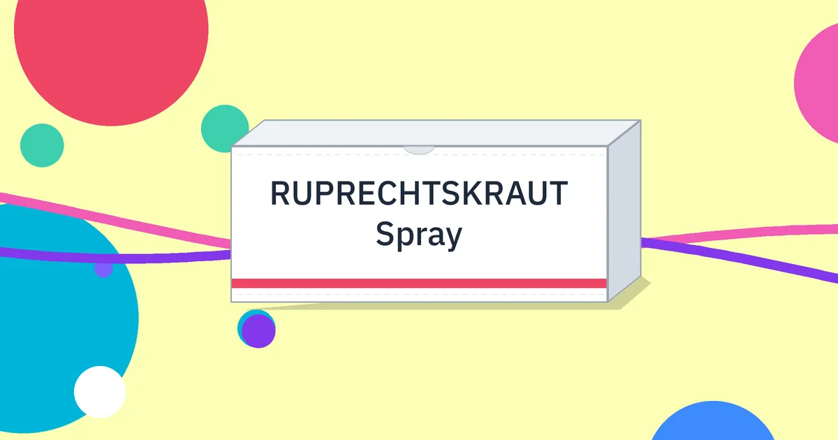Symbolbild: Packung mit der Aufschrift RUPRECHTSKRAUT Spray (PZN 11713513) – Verfügbarkeit und Bezug in Apotheken in Frankfurt am Main