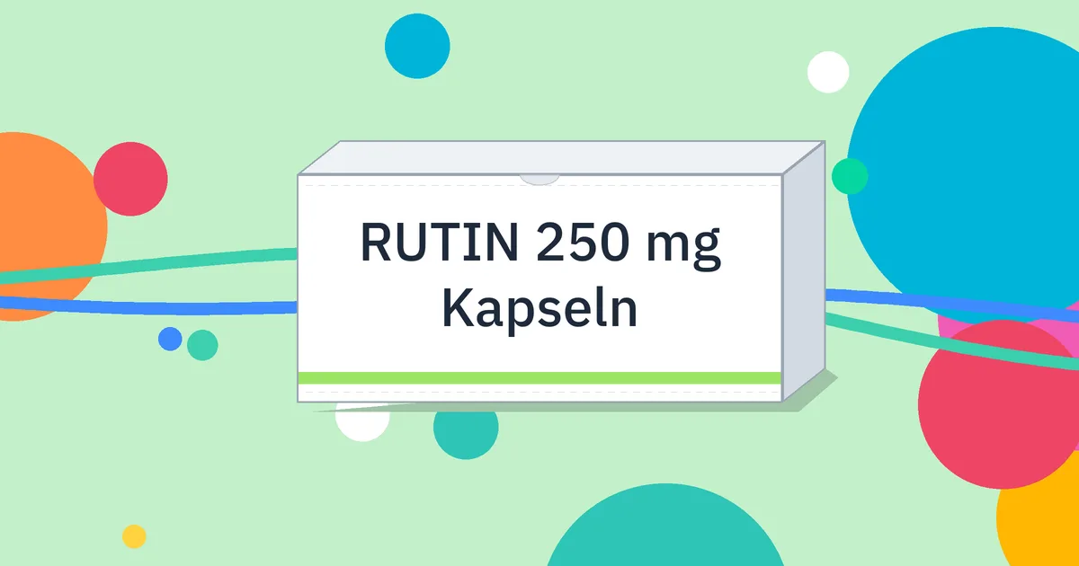 Symbolbild: Packung mit der Aufschrift RUTIN 250 mg Kapseln (PZN 19642190) – Verfügbarkeit und Bezug in Apotheken in Frankfurt am Main