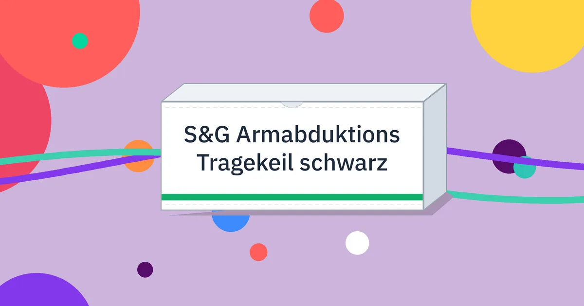 Symbolbild: Packung mit der Aufschrift S&G Armabduktions Tragekeil schwarz (PZN 01177781) – Verfügbarkeit und Bezug in Apotheken in Frankfurt am Main