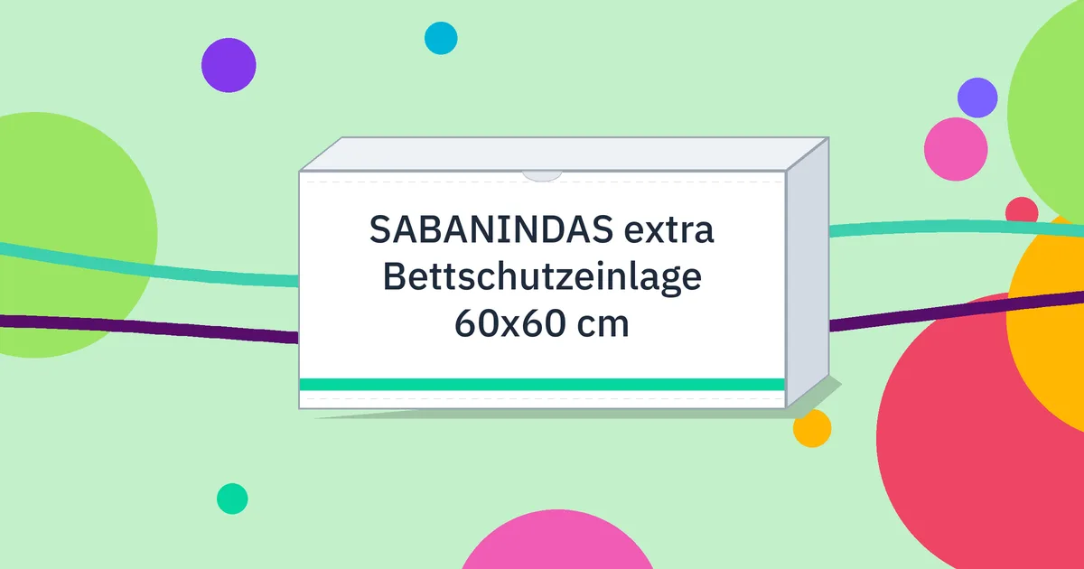 Symbolbild: Packung mit der Aufschrift SABANINDAS extra Bettschutzeinlage 60x60 cm (PZN 11132845) – Verfügbarkeit und Bezug in Apotheken in Frankfurt am Main