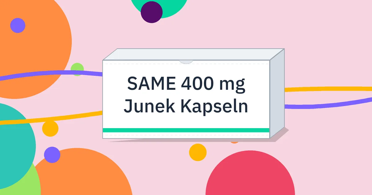 Symbolbild: Packung mit der Aufschrift SAME 400 mg Junek Kapseln (PZN 11238868) – Verfügbarkeit und Bezug in Apotheken in Frankfurt am Main