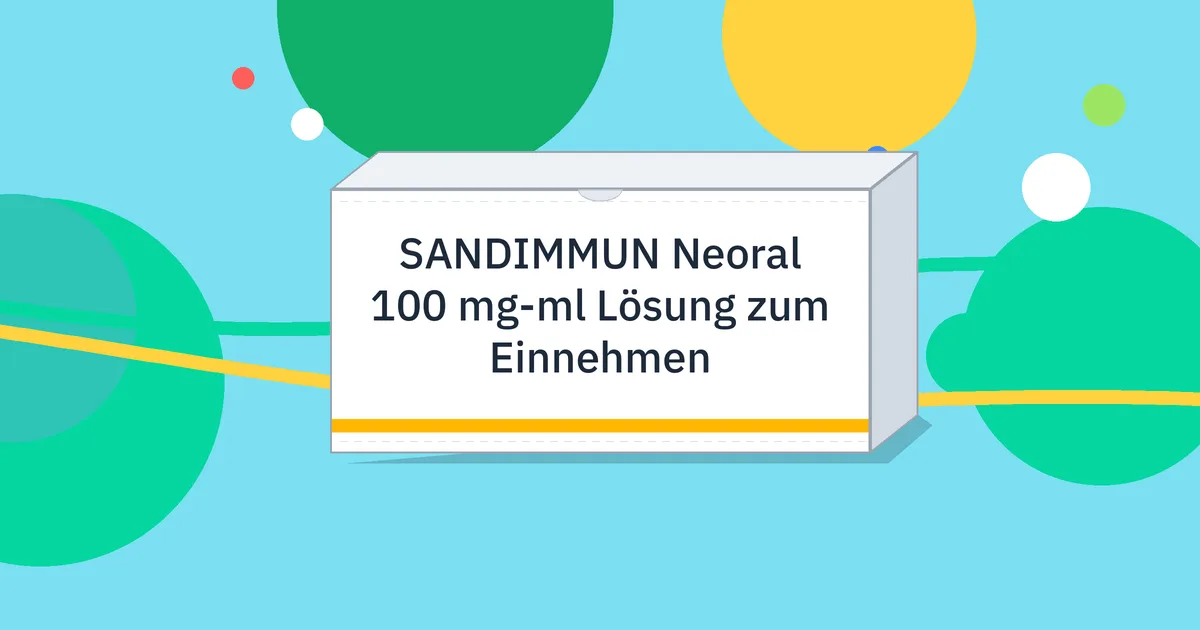 Symbolbild: Packung mit der Aufschrift SANDIMMUN Neoral 100 mg-ml Lösung zum Einnehmen (PZN 07669686) – Verfügbarkeit und Bezug in Apotheken in Frankfurt am Main