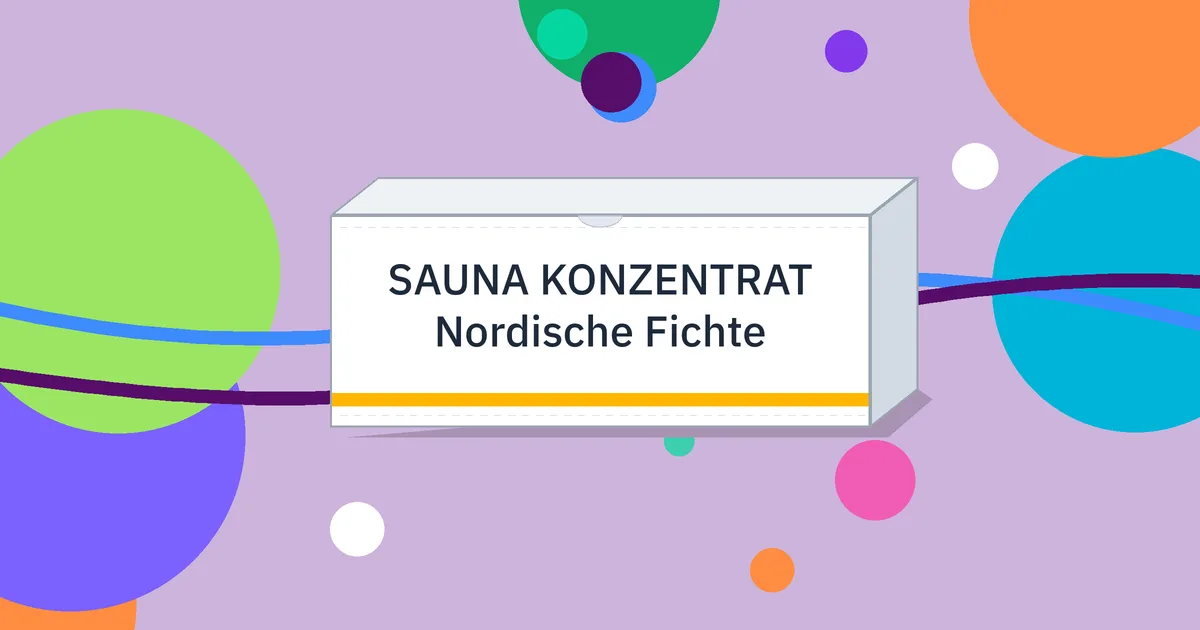 Symbolbild: Packung mit der Aufschrift SAUNA KONZENTRAT Nordische Fichte (PZN 07765941) – Verfügbarkeit und Bezug in Apotheken in Frankfurt am Main