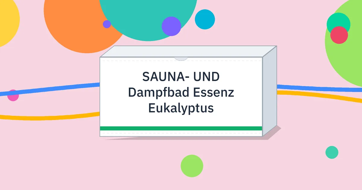 Symbolbild: Packung mit der Aufschrift SAUNA- UND Dampfbad Essenz Eukalyptus (PZN 17991265) – Verfügbarkeit und Bezug in Apotheken in Frankfurt am Main