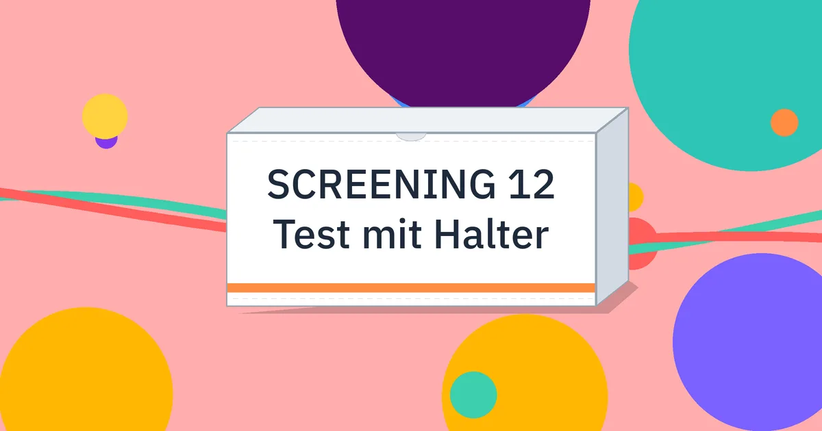Symbolbild: Packung mit der Aufschrift SCREENING 12 Test mit Halter (PZN 17635748) – Verfügbarkeit und Bezug in Apotheken in Frankfurt am Main
