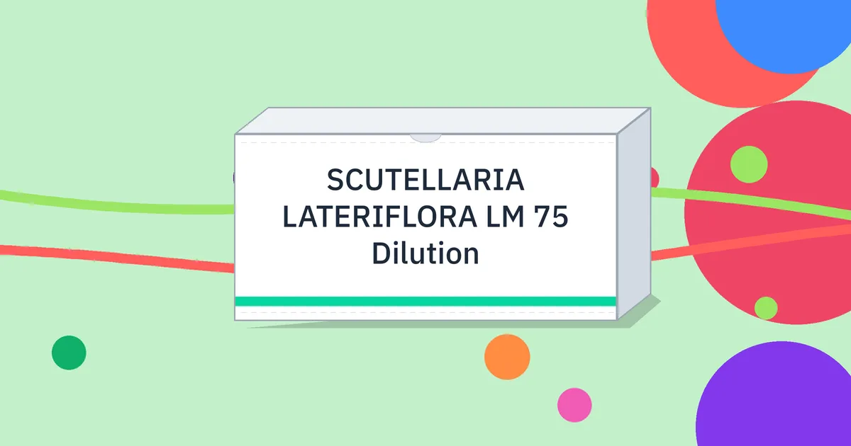 Symbolbild: Packung mit der Aufschrift SCUTELLARIA LATERIFLORA LM 75 Dilution (PZN 13185188) – Verfügbarkeit und Bezug in Apotheken in Frankfurt am Main