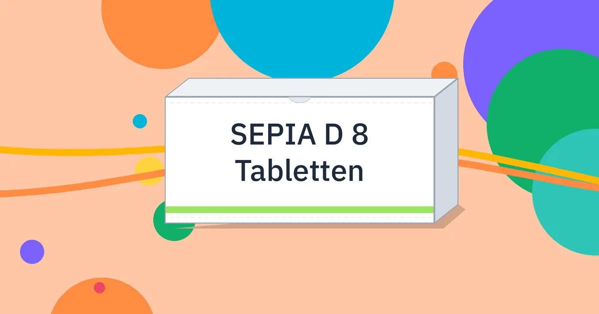Symbolbild: Packung mit der Aufschrift SEPIA D 8 Tabletten (PZN 02635961) – Verfügbarkeit und Bezug in Apotheken in Frankfurt am Main