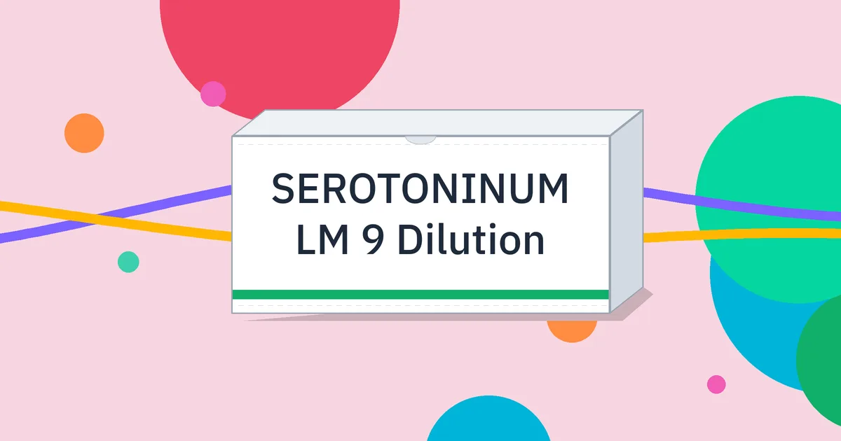 Symbolbild: Packung mit der Aufschrift SEROTONINUM LM 9 Dilution (PZN 09651124) – Verfügbarkeit und Bezug in Apotheken in Frankfurt am Main