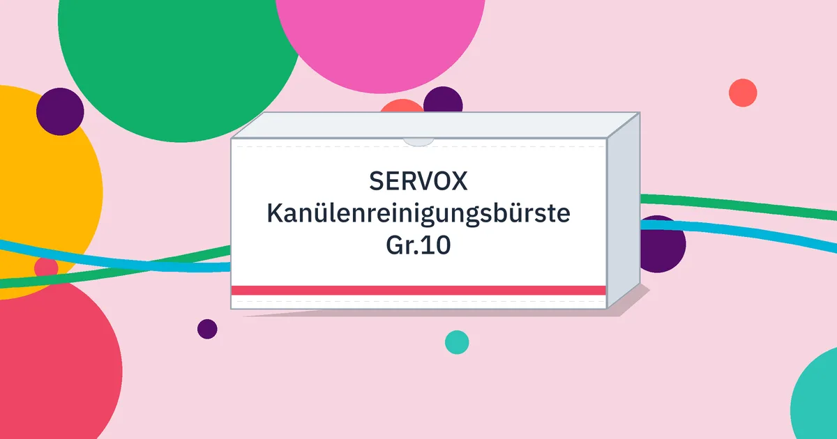 Symbolbild: Packung mit der Aufschrift SERVOX Kanülenreinigungsbürste Gr.10 (PZN 05496129) – Verfügbarkeit und Bezug in Apotheken in Frankfurt am Main