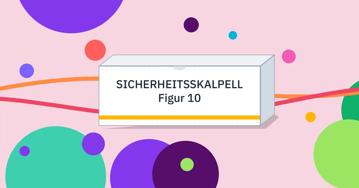 Symbolbild: Packung mit der Aufschrift SICHERHEITSSKALPELL Figur 10 (PZN 09688498) – Verfügbarkeit und Bezug in Apotheken in Frankfurt am Main