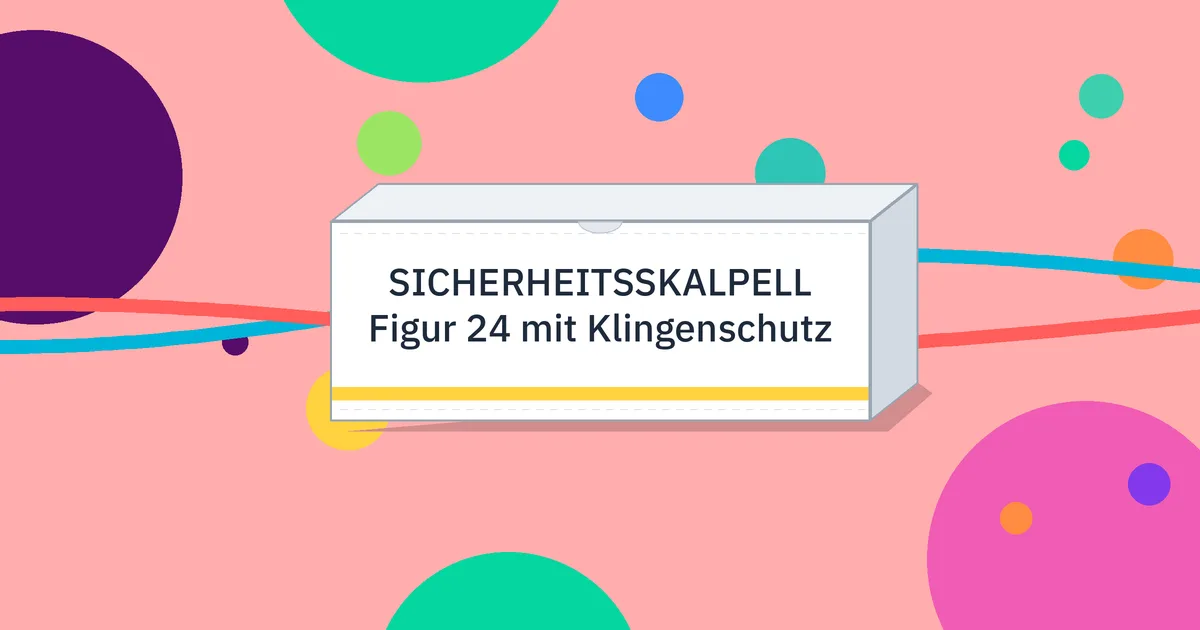 Symbolbild: Packung mit der Aufschrift SICHERHEITSSKALPELL Figur 24 mit Klingenschutz (PZN 12389204) – Verfügbarkeit und Bezug in Apotheken in Frankfurt am Main
