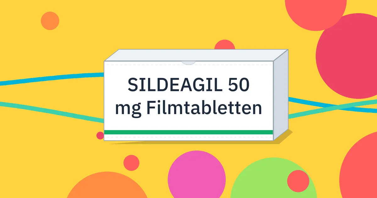 Symbolbild: Packung mit der Aufschrift SILDEAGIL 50 mg Filmtabletten (PZN 04075383) – Verfügbarkeit und Bezug in Apotheken in Frankfurt am Main