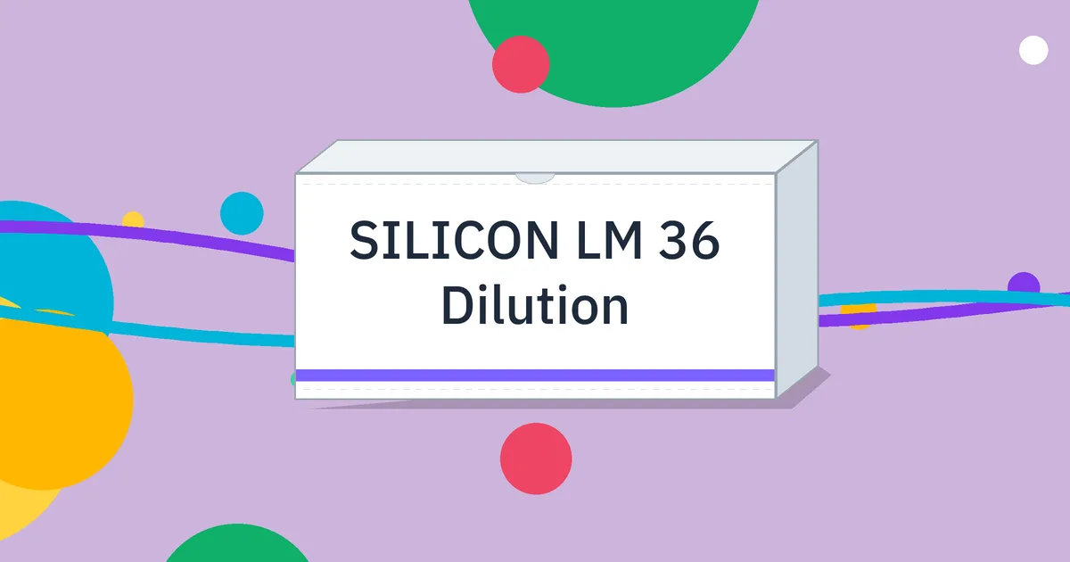 Symbolbild: Packung mit der Aufschrift SILICON LM 36 Dilution (PZN 13678583) – Verfügbarkeit und Bezug in Apotheken in Frankfurt am Main