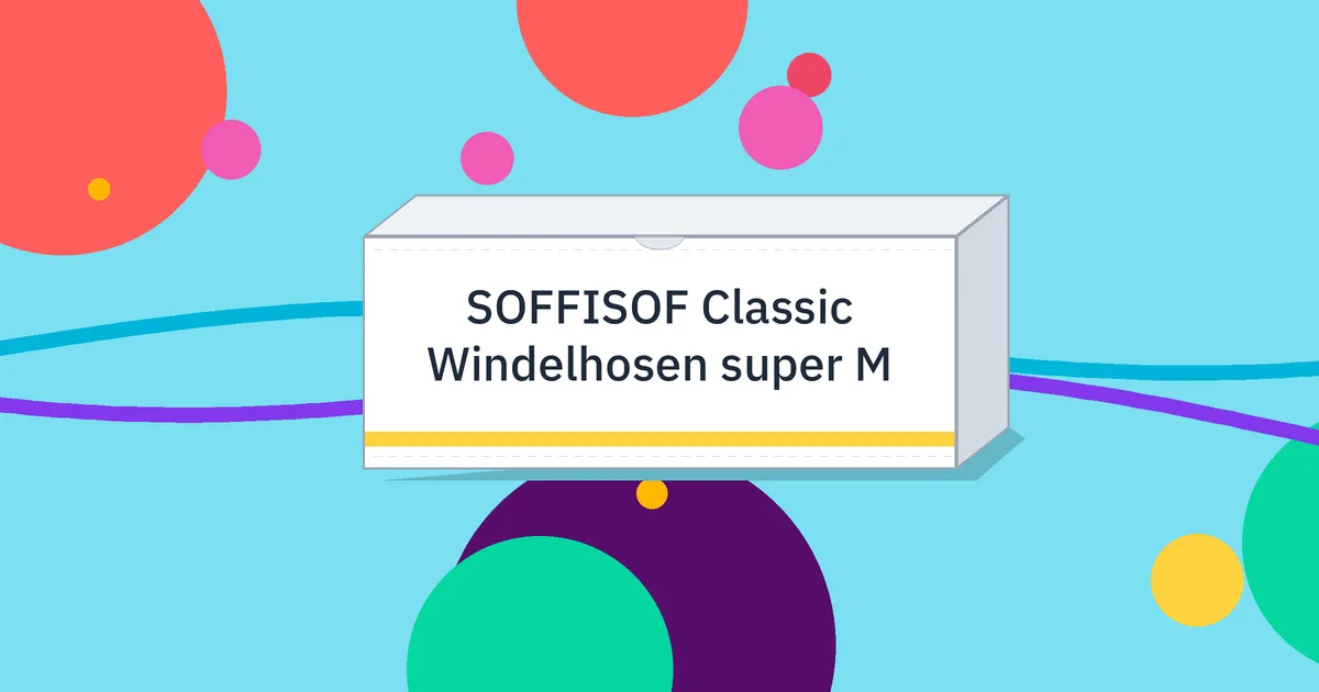 Symbolbild: Packung mit der Aufschrift SOFFISOF Classic Windelhosen super M (PZN 12566681) – Verfügbarkeit und Bezug in Apotheken in Frankfurt am Main