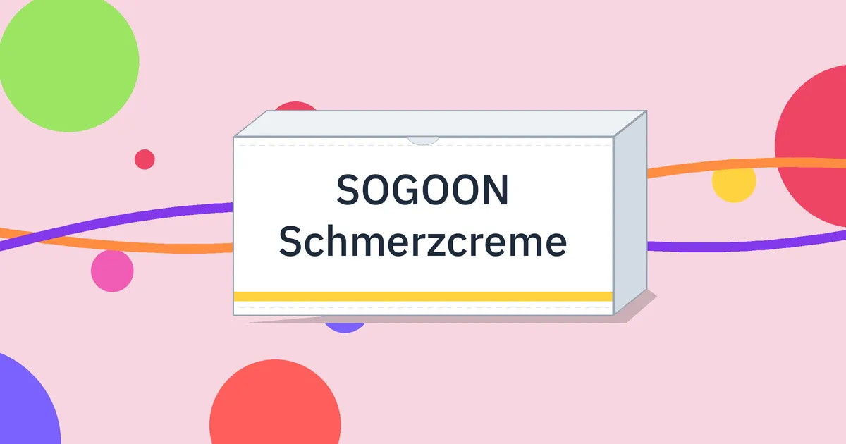 Symbolbild: Packung mit der Aufschrift SOGOON Schmerzcreme (PZN 01983565) – Verfügbarkeit und Bezug in Apotheken in Frankfurt am Main