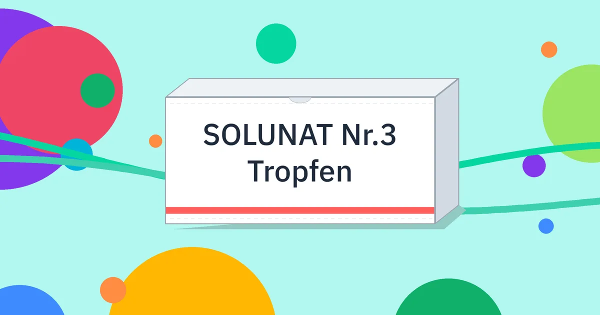 Symbolbild: Packung mit der Aufschrift SOLUNAT Nr.3 Tropfen (PZN 02938070) – Verfügbarkeit und Bezug in Apotheken in Frankfurt am Main