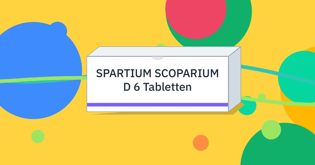 Symbolbild: Packung mit der Aufschrift SPARTIUM SCOPARIUM D 6 Tabletten (PZN 04237437) – Verfügbarkeit und Bezug in Apotheken in Frankfurt am Main