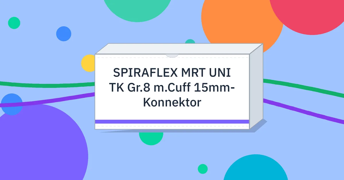 Symbolbild: Packung mit der Aufschrift SPIRAFLEX MRT UNI TK Gr.8 m.Cuff 15mm-Konnektor (PZN 12410789) – Verfügbarkeit und Bezug in Apotheken in Frankfurt am Main