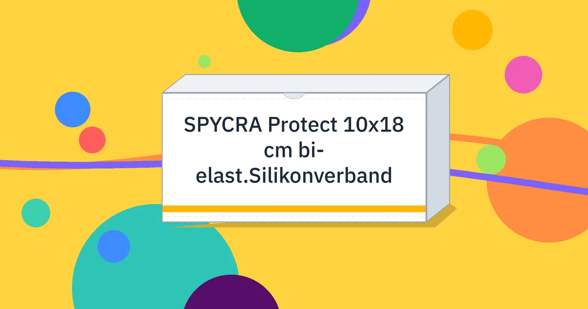 Symbolbild: Packung mit der Aufschrift SPYCRA Protect 10x18 cm bi-elast.Silikonverband (PZN 18038227) – Verfügbarkeit und Bezug in Apotheken in Frankfurt am Main