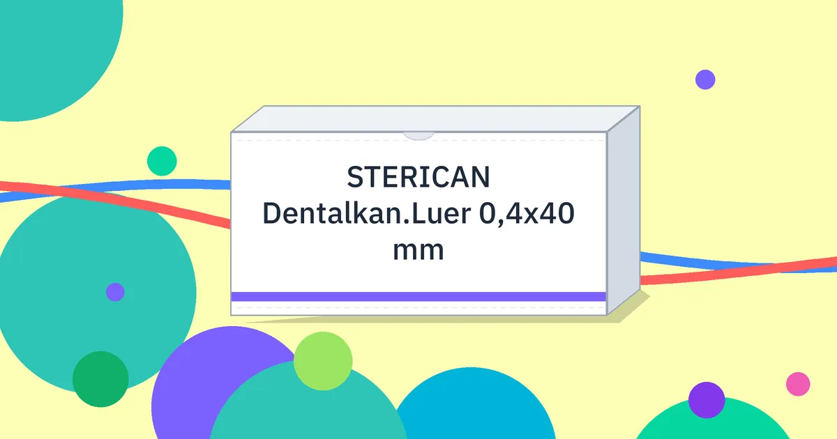 Symbolbild: Packung mit der Aufschrift STERICAN Dentalkan.Luer 0,4x40 mm (PZN 19531510) – Verfügbarkeit und Bezug in Apotheken in Frankfurt am Main