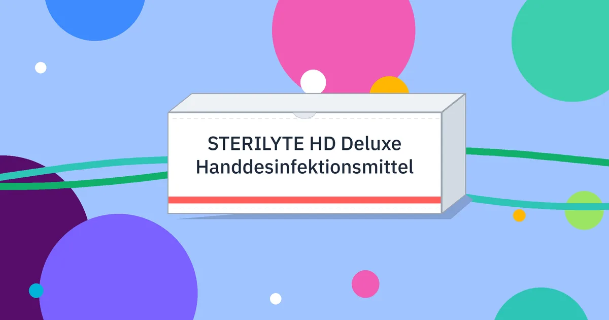 Symbolbild: Packung mit der Aufschrift STERILYTE HD Deluxe Handdesinfektionsmittel (PZN 17910930) – Verfügbarkeit und Bezug in Apotheken in Frankfurt am Main