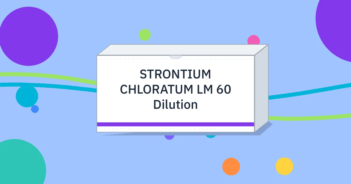 Symbolbild: Packung mit der Aufschrift STRONTIUM CHLORATUM LM 60 Dilution (PZN 13203791) – Verfügbarkeit und Bezug in Apotheken in Frankfurt am Main