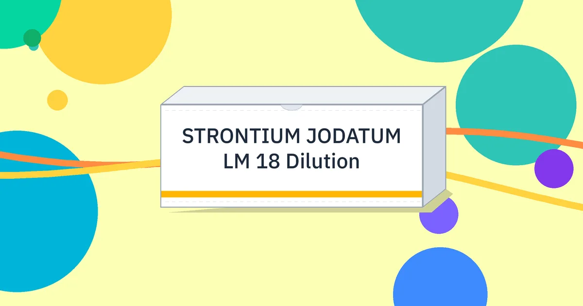 Symbolbild: Packung mit der Aufschrift STRONTIUM JODATUM LM 18 Dilution (PZN 03502647) – Verfügbarkeit und Bezug in Apotheken in Frankfurt am Main