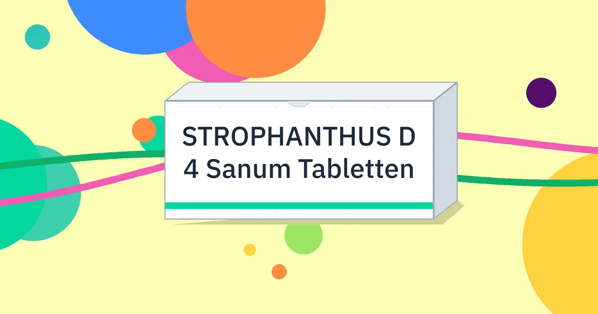 Symbolbild: Packung mit der Aufschrift STROPHANTHUS D 4 Sanum Tabletten (PZN 04231564) – Verfügbarkeit und Bezug in Apotheken in Frankfurt am Main