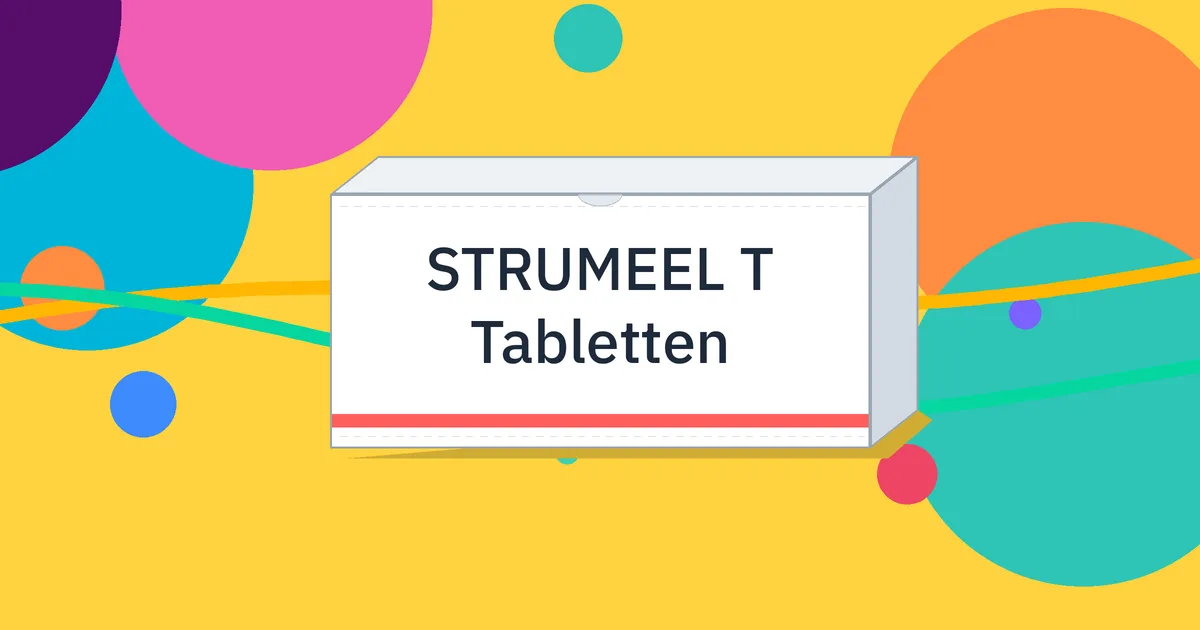 Symbolbild: Packung mit der Aufschrift STRUMEEL T Tabletten (PZN 08412280) – Verfügbarkeit und Bezug in Apotheken in Frankfurt am Main