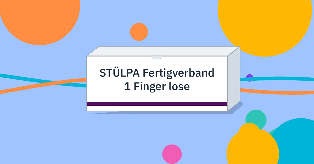 Symbolbild: Packung mit der Aufschrift STÜLPA Fertigverband 1 Finger lose (PZN 14306961) – Verfügbarkeit und Bezug in Apotheken in Frankfurt am Main