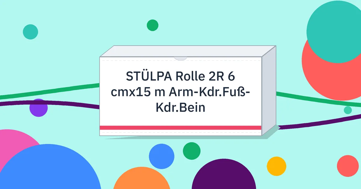 Symbolbild: Packung mit der Aufschrift STÜLPA Rolle 2R 6 cmx15 m Arm-Kdr.Fuß-Kdr.Bein (PZN 00982960) – Verfügbarkeit und Bezug in Apotheken in Frankfurt am Main