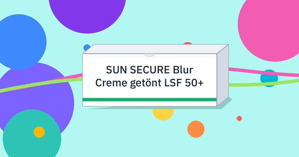 Symbolbild: Packung mit der Aufschrift SUN SECURE Blur Creme getönt LSF 50+ (PZN 20788214) – Verfügbarkeit und Bezug in Apotheken in Frankfurt am Main