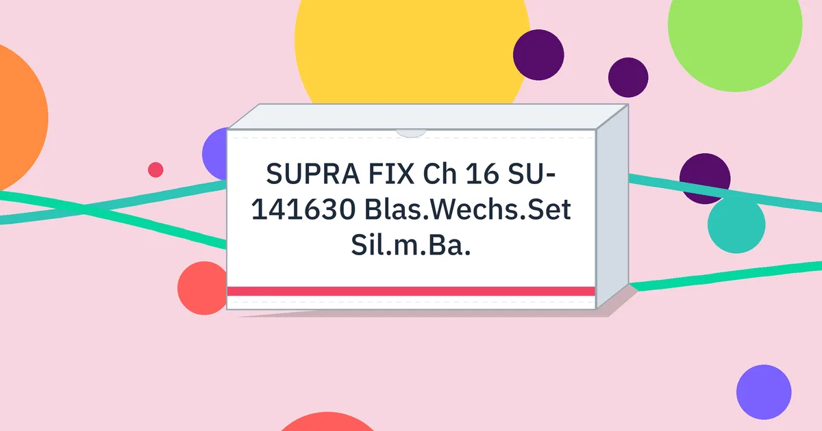Symbolbild: Packung mit der Aufschrift SUPRA FIX Ch 16 SU-141630 Blas.Wechs.Set Sil.m.Ba. (PZN 00445386) – Verfügbarkeit und Bezug in Apotheken in Frankfurt am Main