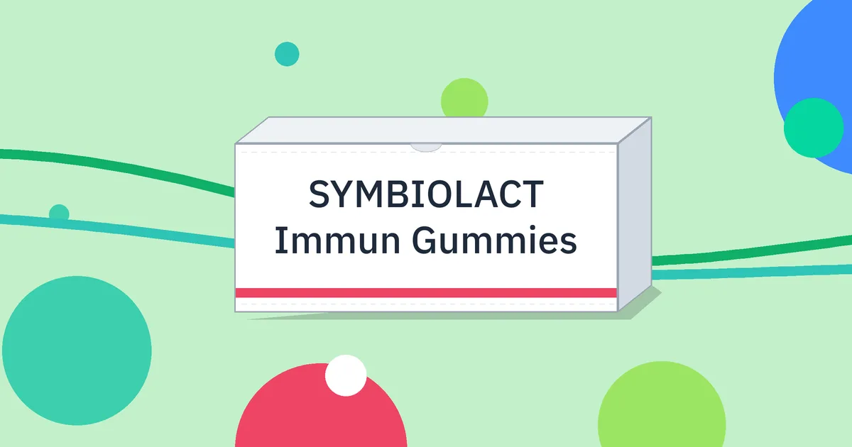 Symbolbild: Packung mit der Aufschrift SYMBIOLACT Immun Gummies (PZN 20408743) – Verfügbarkeit und Bezug in Apotheken in Frankfurt am Main