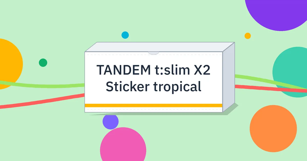 Symbolbild: Packung mit der Aufschrift TANDEM t:slim X2 Sticker tropical (PZN 19862833) – Verfügbarkeit und Bezug in Apotheken in Frankfurt am Main